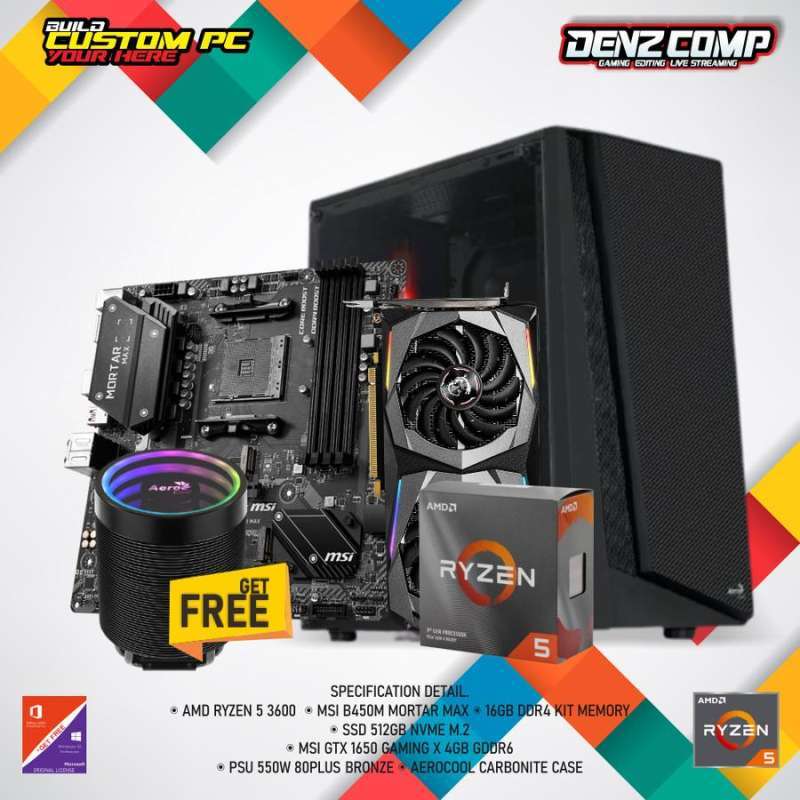 Jual Pc Gaming - Amd Ryzen 5 3600 (gtx1650 Super) Ram 16gb Ssd1tb Di Seller Denzcomp - Denzcomp ...