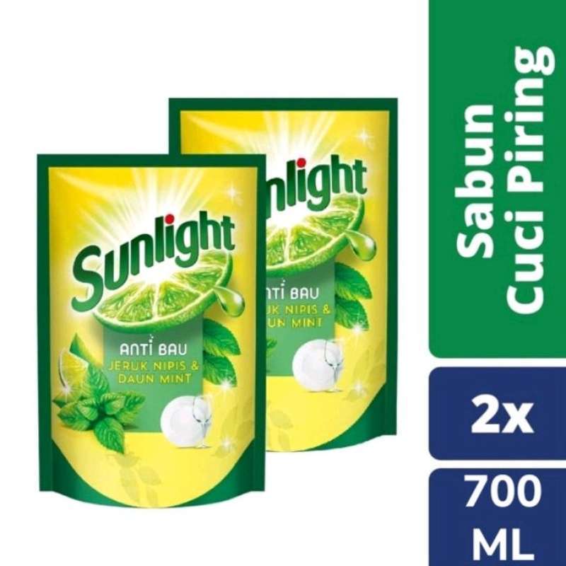 Jual Sunlight Sabun Cuci Piring Jeruk Nipis & Daun Mint Refill 700ml Twinpack di Seller Tokoku ...