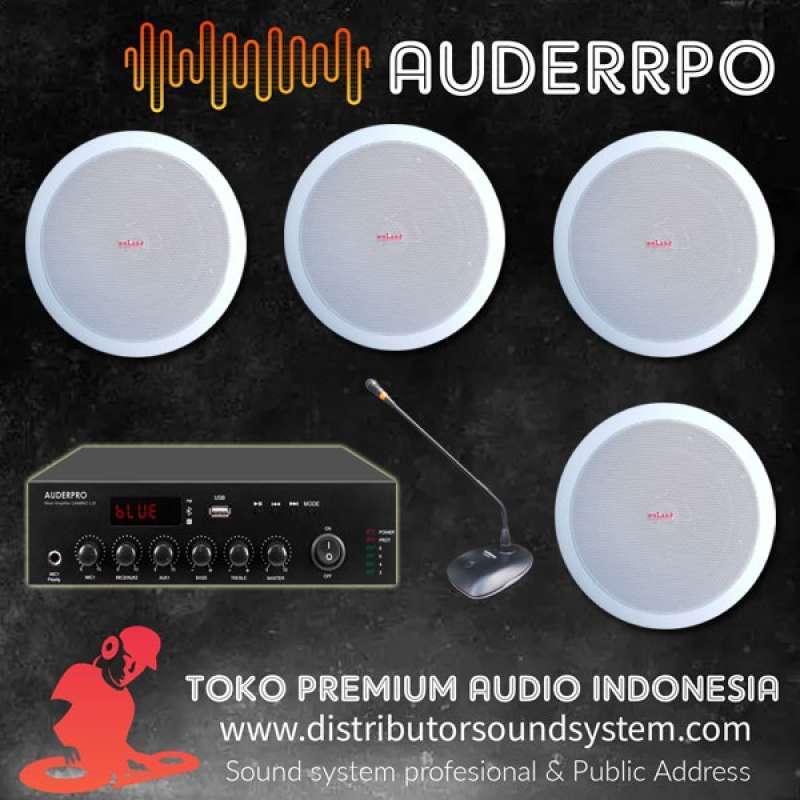 Jual Paket Sound system 4 Unit Speaker Ceiling + Mikrofon meja ...