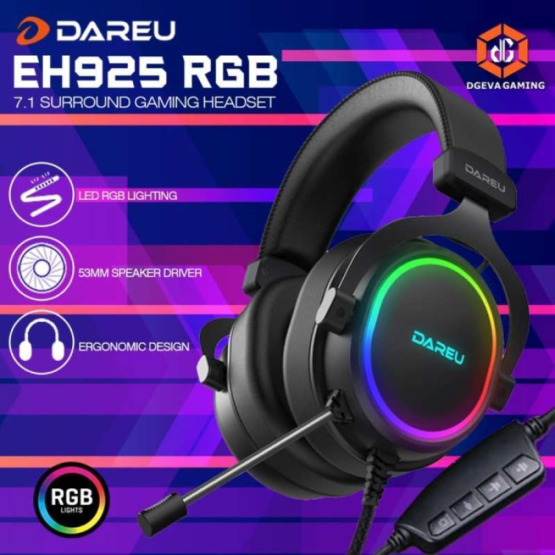 Promo Dareu Miracle EH925 RGB 7.1 Surround Gaming Headset Diskon 50% di ...