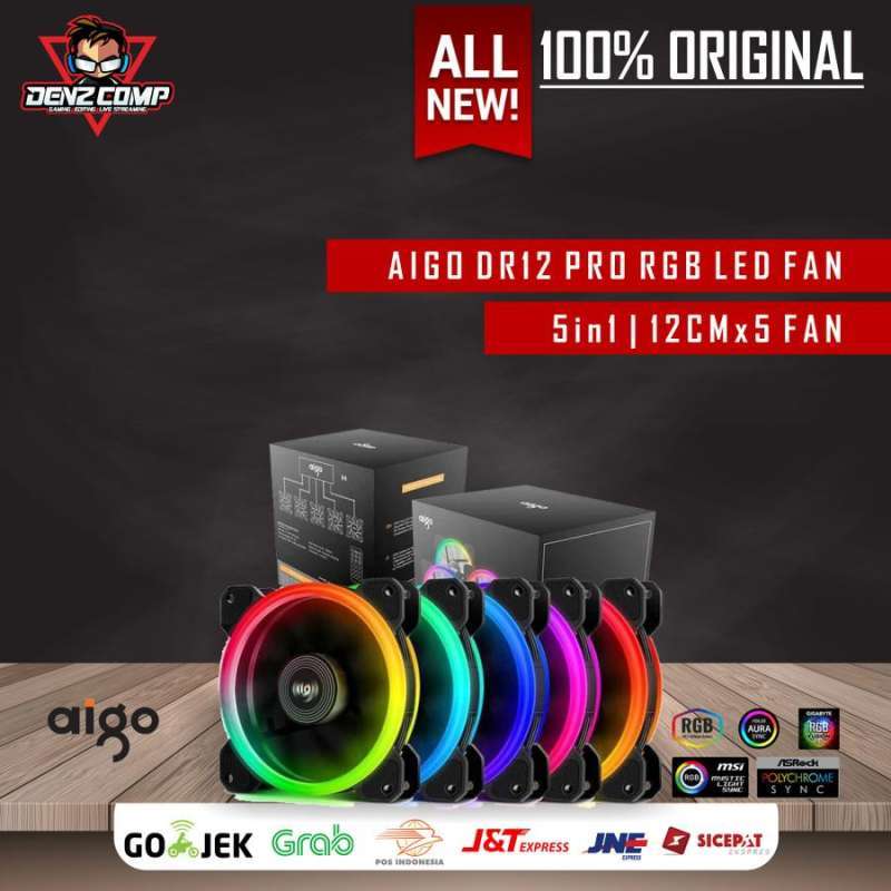 Jual Aigo Dr12 Pro 5in1 Rgb Double Ring [5 Fan + Controller] - Fan Case Di Seller Denzcomp ...