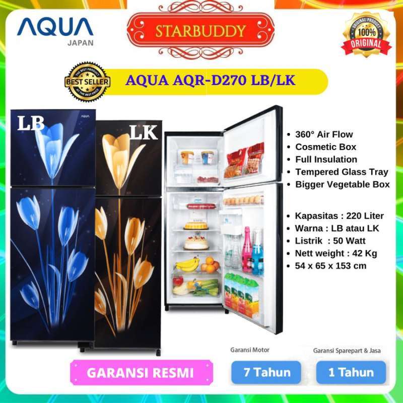 Jual Kulkas Aqua 2 Pintu Aqr-d270 Motif Bunga - Jabodetabek Di Seller ...