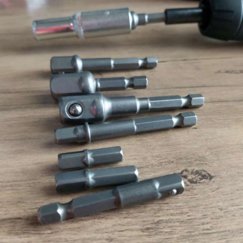 Jual Hex Socket Adapter Set 8pcs Adaptor Extension Mata Obeng Sok Shock ...