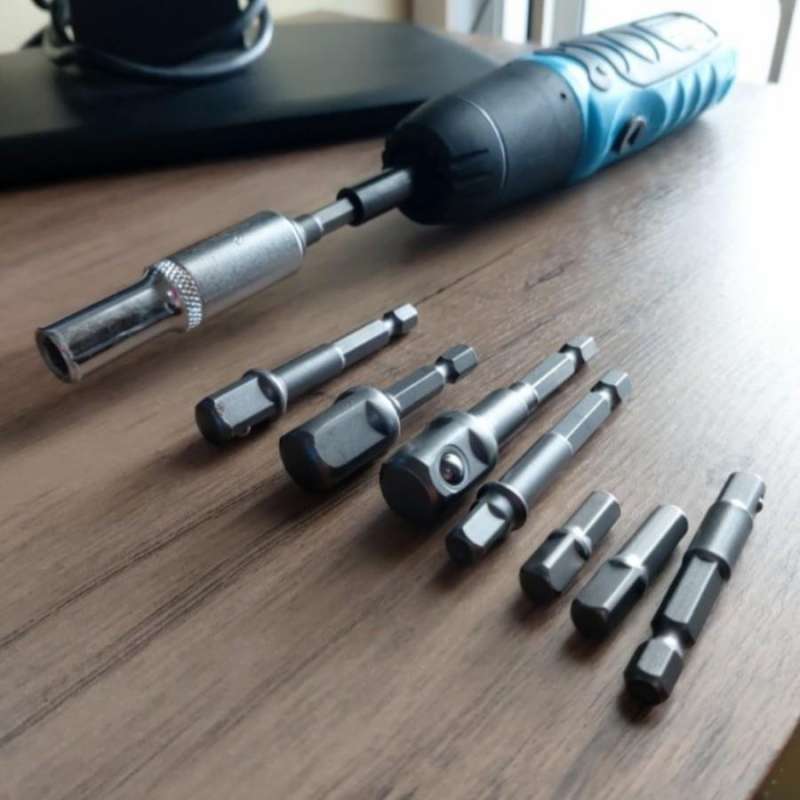 Jual Hex Socket Adapter Set 8pcs Adaptor Extension Mata Obeng Sok Shock ...