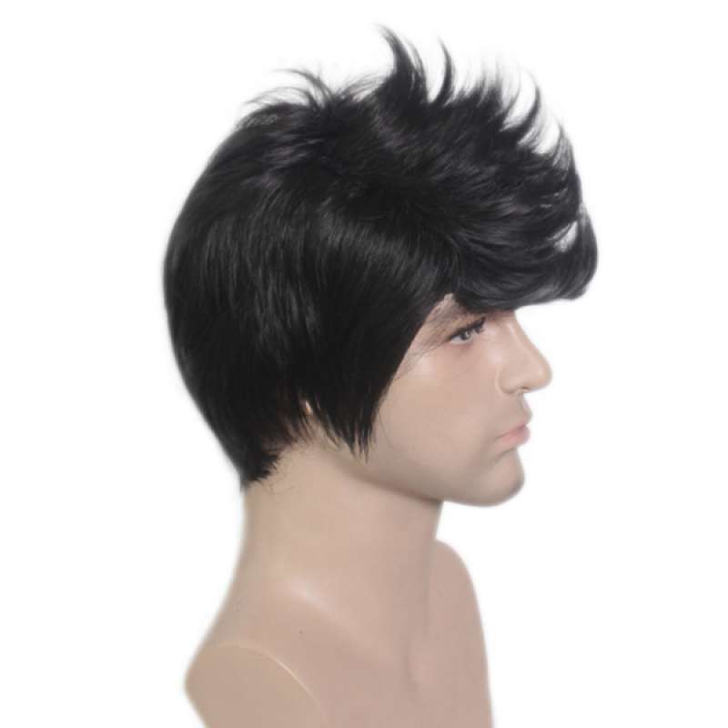 Jual Handsome Boys Quiff Full Wig Korean Short Black Mens Male Hair ...