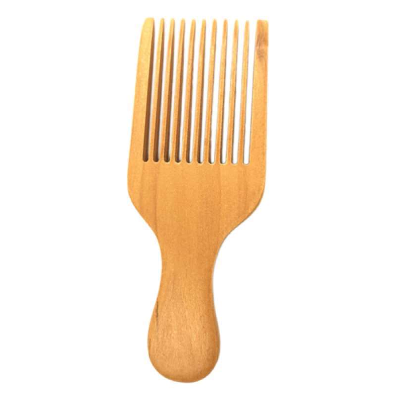Jual Natural Wooden Afro Hair Pick Lifting Comb Massage Detangling Wood ...