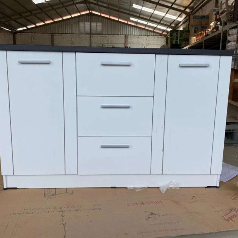 Jual Lemari Buffet Dapur Kitchen Set Bawah 3 Pintu Putih - Bandung Saja ...
