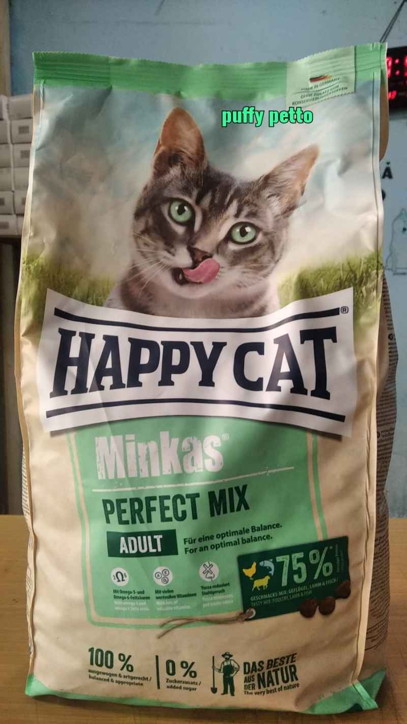 Jual puffy petto Happy Cat Minkas Perfect Mix Adult 1.5kg Makanan ...
