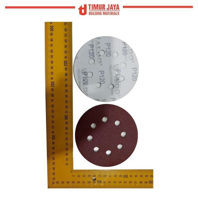 Jual HAMPLAS 5 INCH BULAT Velcro Grit 150 Kertas Amplas Bulat di Seller ...