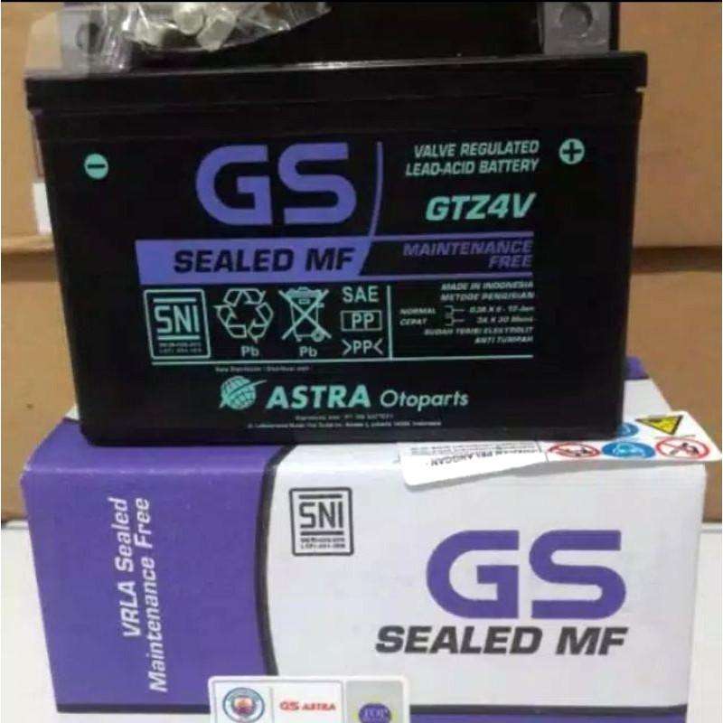 Jual Aki GS Astra kering GS MF GTZ 4V Mio M3 Fino Soul Beat Scoopy Spin ...