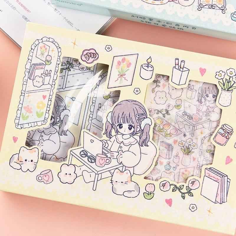 Jual Stiker + Buku 1 Box Import Set Premium Hello Anime - Biru Di ...