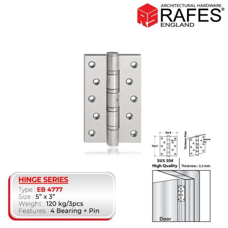 Promo Engsel Pintu Rafes Stainless Steel Sus 304 Eb 4777 Diskon 23% di ...