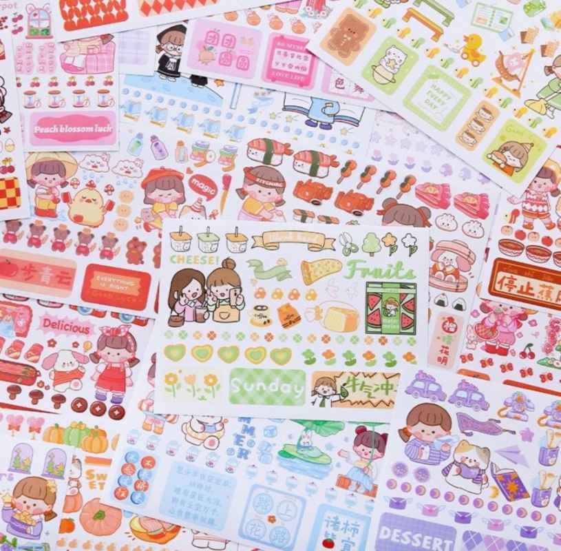 Jual Stiker Buku Isi 50 Lembar Karakter Lucu Imut Diy Stiker Spiral ...