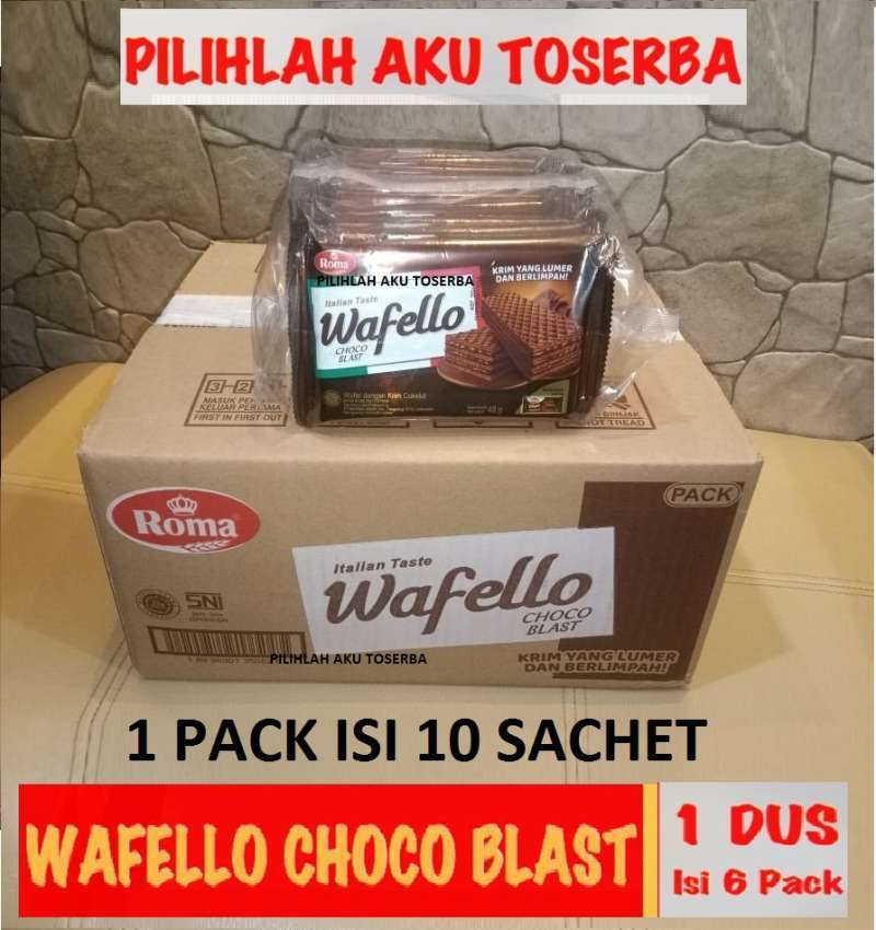 Jual Roma Wafello Choco Blast 48 Gr - ( 1 Kardus Isi 6 Pack ) Di Seller ...