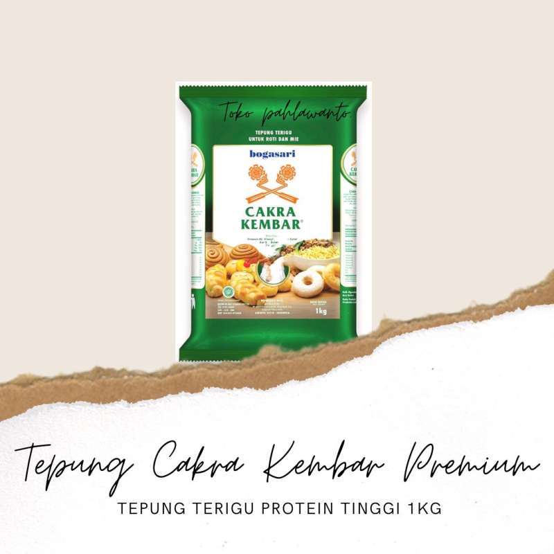 Promo Tepung Terigu Cakra Kembar kemasan Premium 1kg (1dus isi 12pcs ...