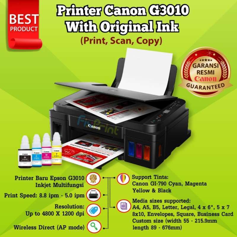 Promo Printer Canon Pixma G3010 g3010 G 3010 print scan copy wireless ...