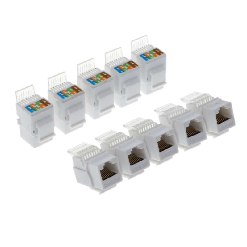 Jual 10x RJ45 Compatible Faceplate Cat6 Lan Ethernet Network Module Keystone Jack di Seller ...