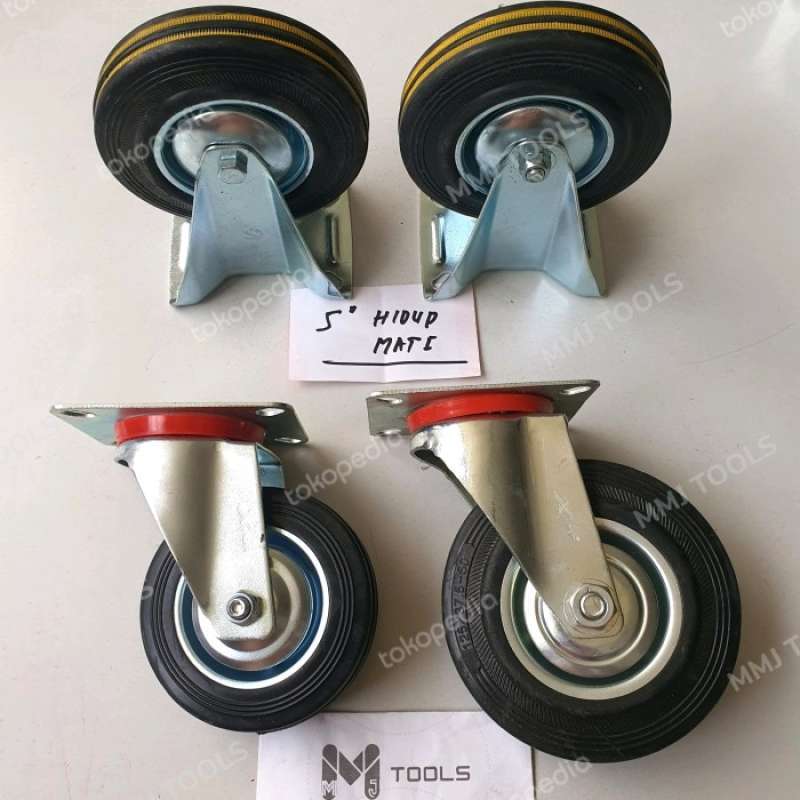 Promo Roda Karet Hidup Mati 5 Set ( 2 hidup/2 mati) - Roda Troly Diskon ... Promo Roda Karet Hidup Mati 5 Set ( 2 hidup/2 mati) - Roda Troly Diskon ...