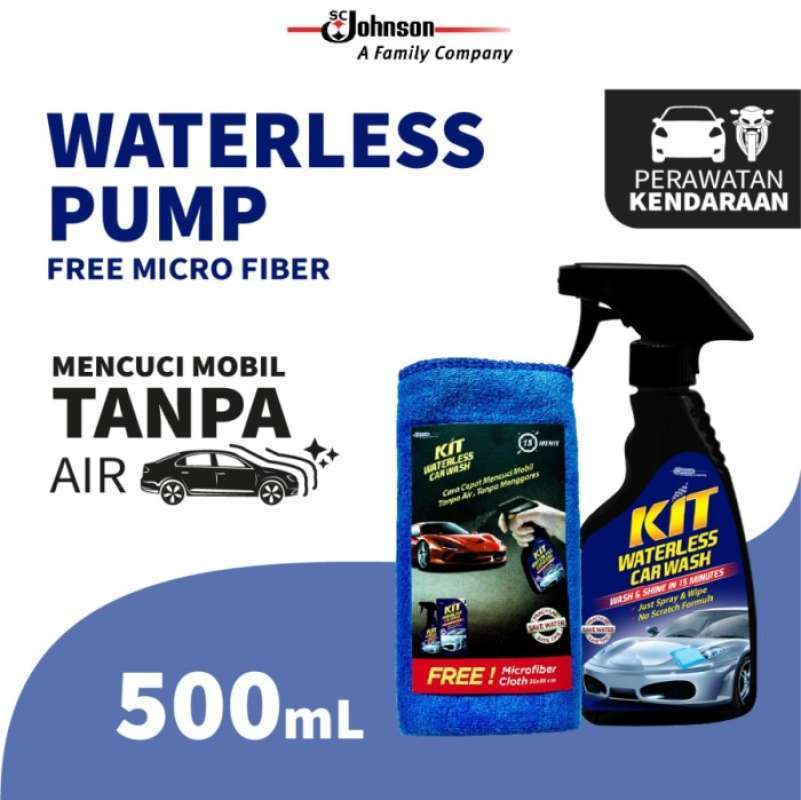 Promo KIT Waterless Car Wash - Waterless Pump 500 ML - Free Microfiber ...