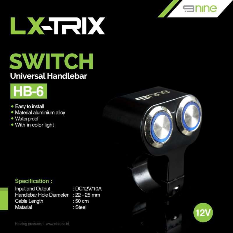 Jual 9NINE LUMINOS LX-TRIX SWITCH-HB-6 SAKLAR ON OFF MOTOR STANG 9NINE ...