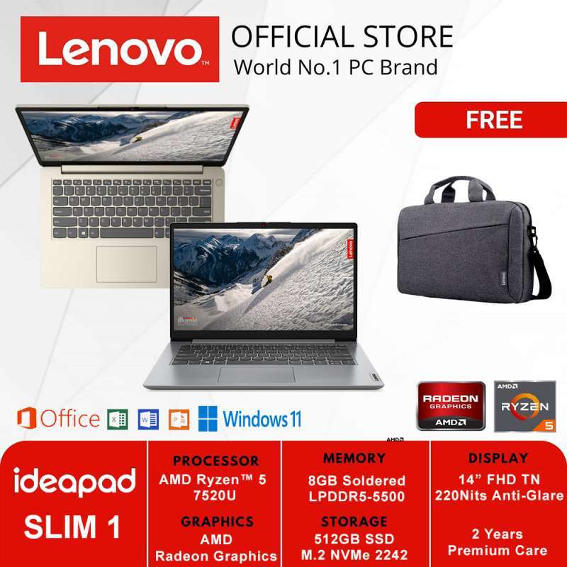 Jual Lenovo Ideapad Slim 1 14amn7 Ryzen 5 7520u 8gb 512gb W11 Ohs Di Seller Lenovo Authorized
