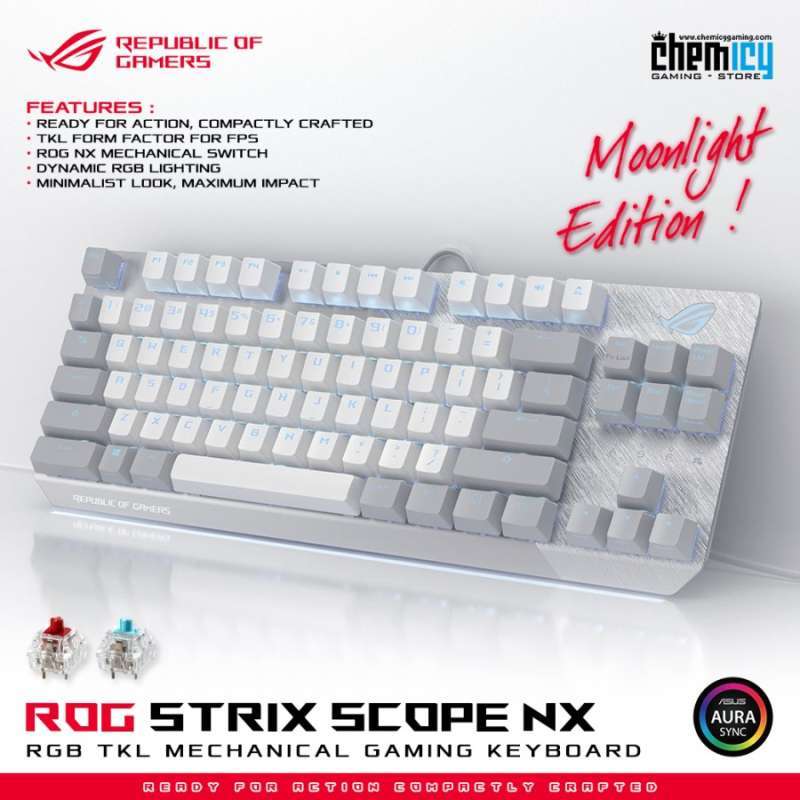 Jual Asus ROG Strix Scope NX Moonlight TKL Mechanical Gaming Keyboard ...