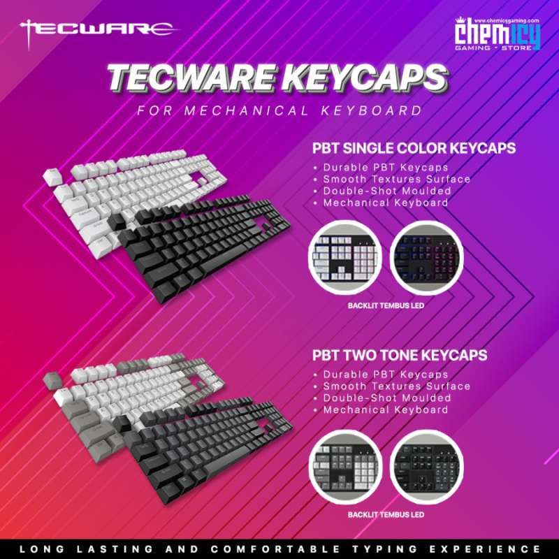 Jual Tecware Double Shot Moulded PBT Backlit Keycaps - Hitam di Seller ...