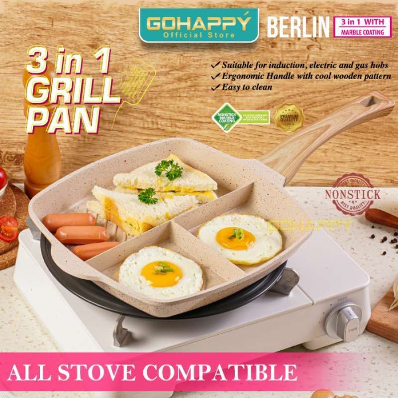 Jual FRYING PAN BERLIN Panci Grill Pan 3 in 1 Devider Penggorengan ...