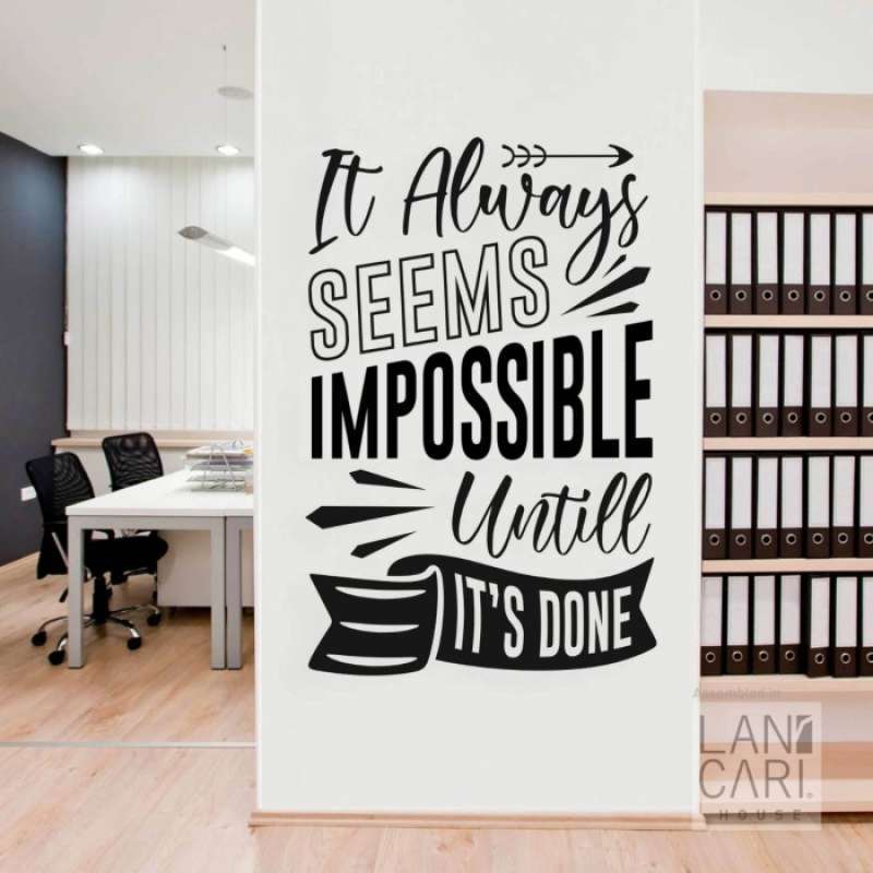 Jual Stiker Cutting Motivasi Office Kantor Wall Window Decal Quotes ...