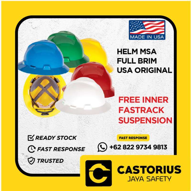 Jual HELM MSA FULL BRIM ORIGINAL USA INNER FASTRACK V-GARD HELM PROYEK ...