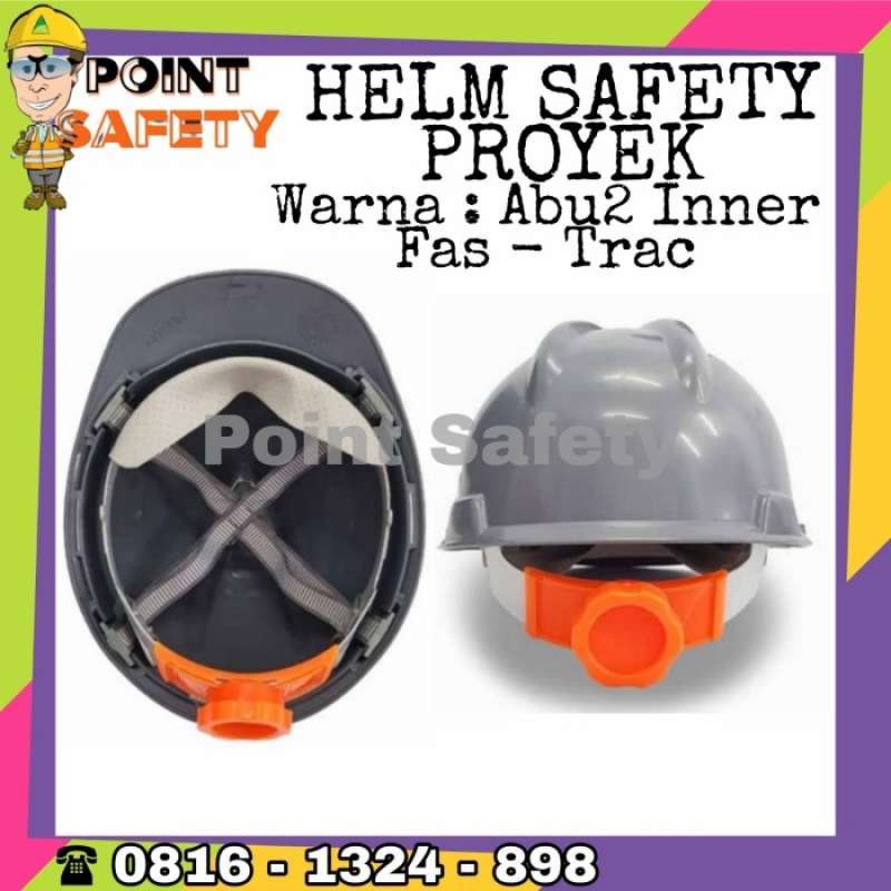 Jual Helm Proyek Aplus Arrow Head Warna Abu - abu Inner Fas Trac di ...