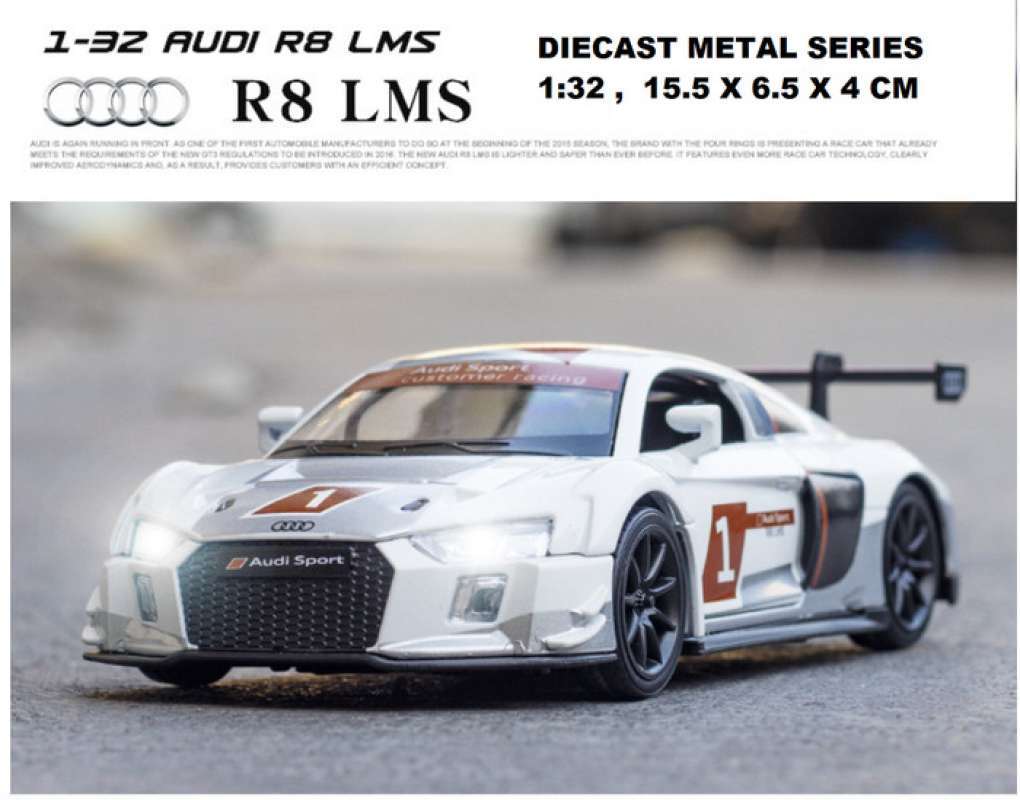 Jual Diecast Mobil Racing Sport Audi R8 Lms 1:32 Metal Series di Seller ...