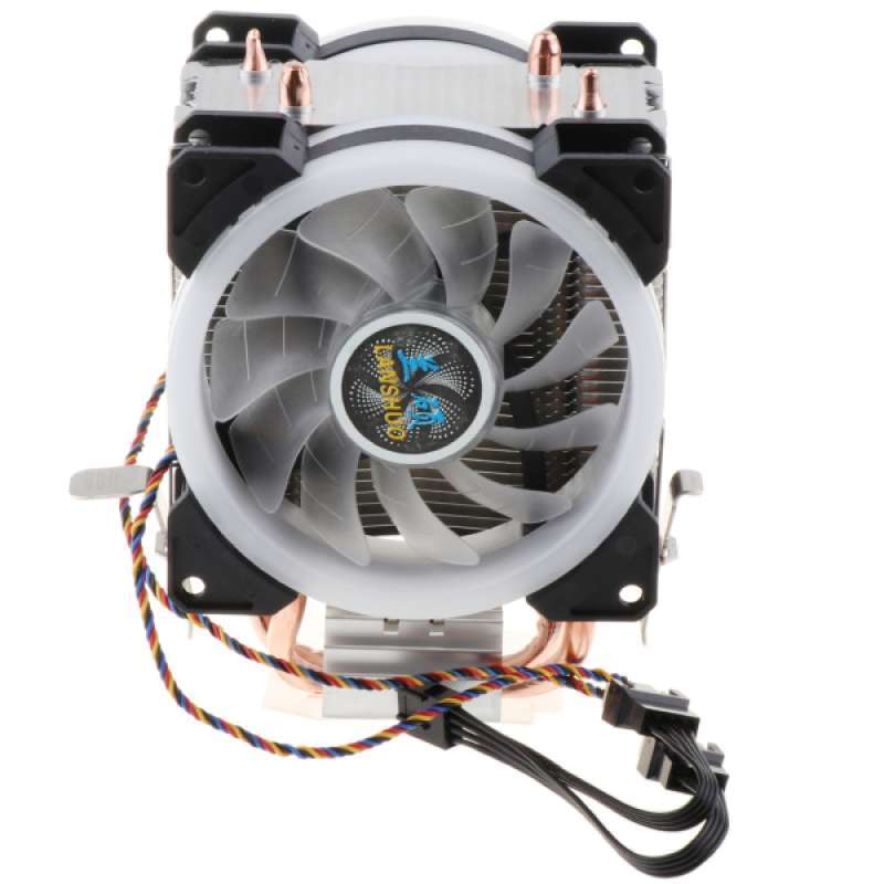 Promo 4 Wire Double Fan Cpu Fan Radiator Cooler Heat Sink Stand for ...