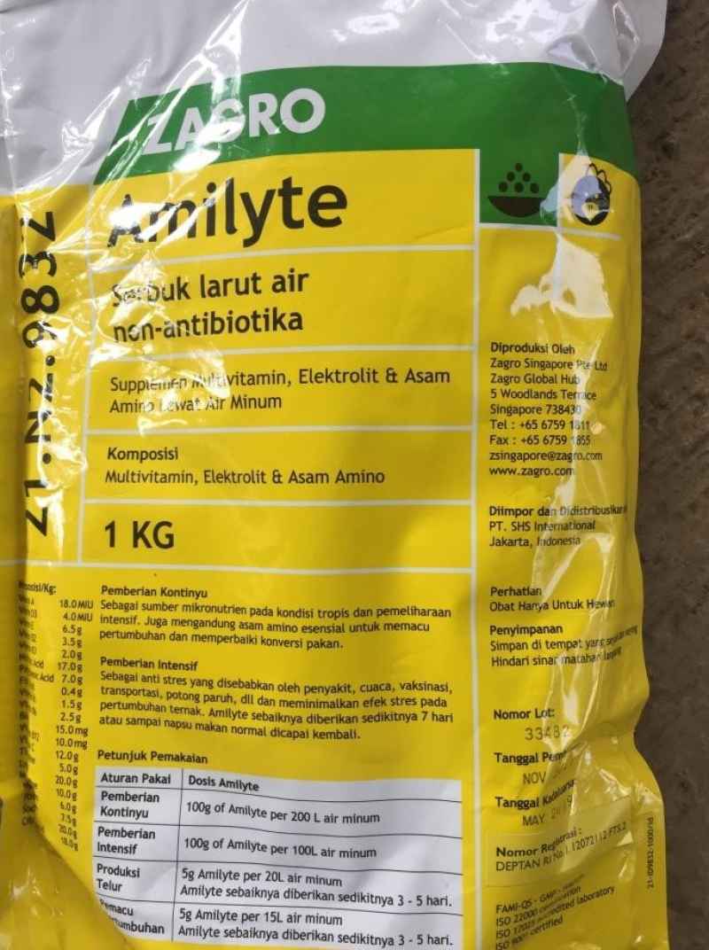 Jual Vitamin Hewan Ternak Amilyte Zagro 1 Kg Di Seller Granada Shoop ...