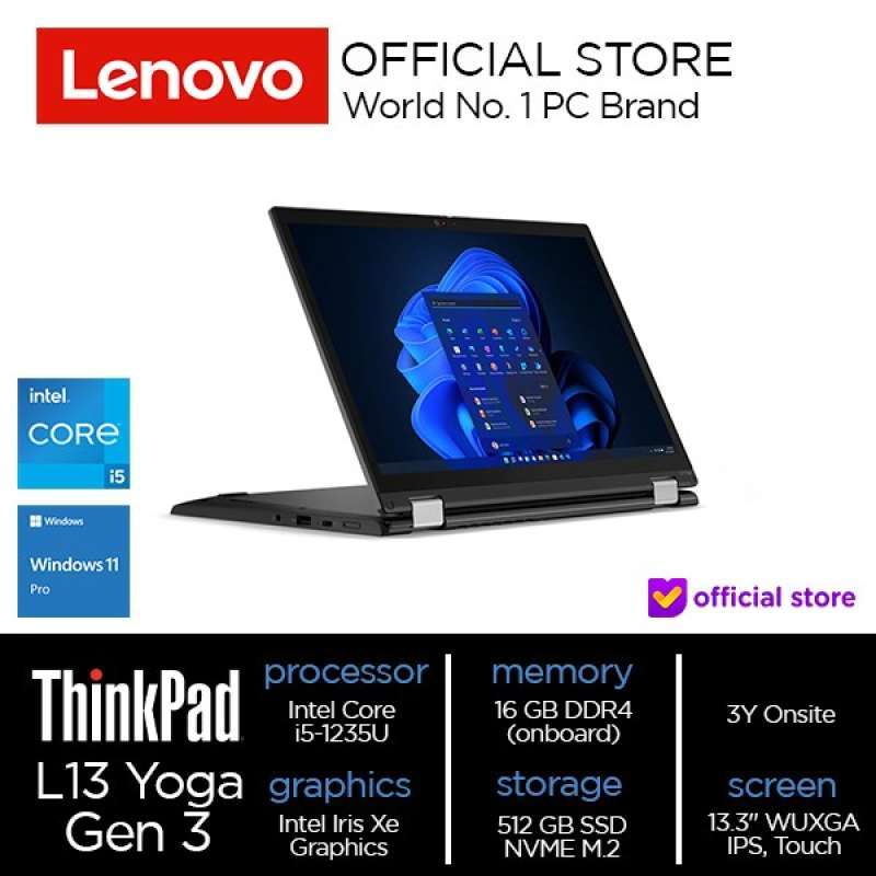 Promo Lenovo ThinkPad L13 Yoga Gen 3 4PID Core I5 1235U 16GB 512GB SSD Intel Iris Xe Graphics