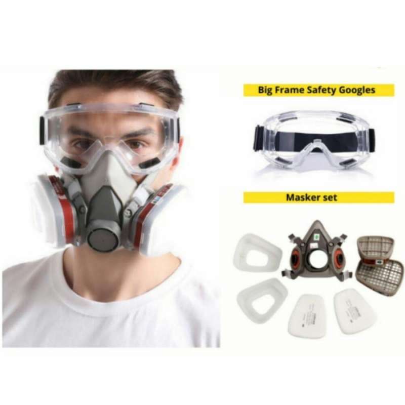 Jual paket masker gas respirator filter lab anti kimia cat safety mask ...