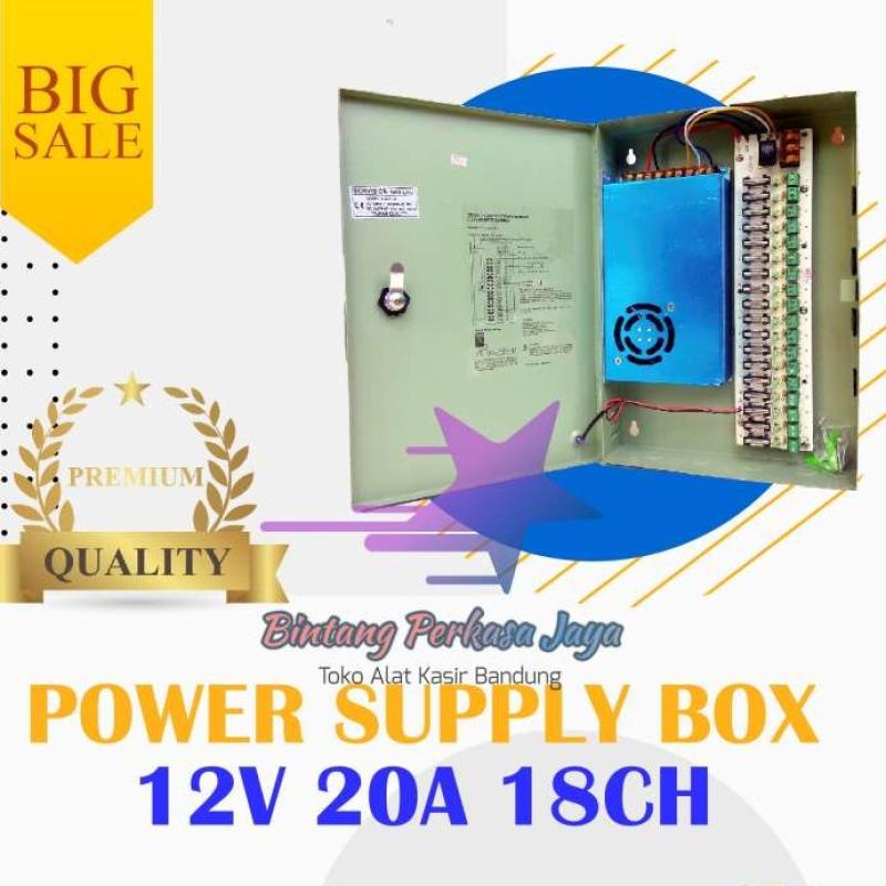 Jual POWER SUPPLY CCTV BOX ADAPTOR 12V 20A 18Ch / PSU box panel 18 ...