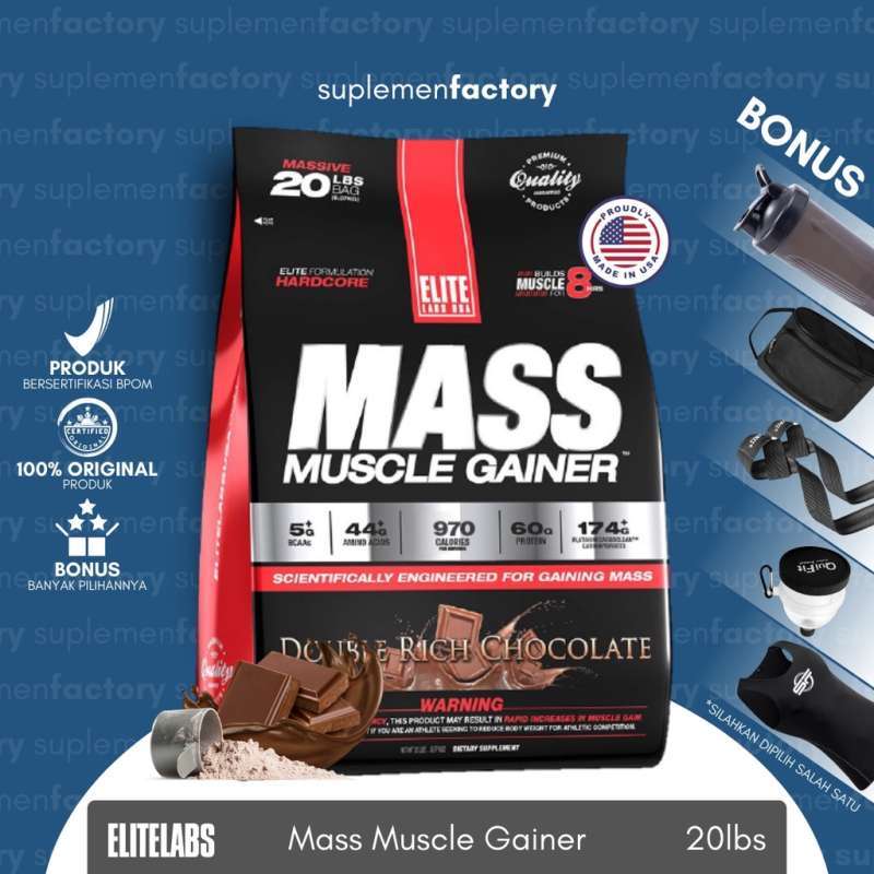 Jual Elitelabs Mass Muscle Gainer 20 Lbs Weight Gainer Mass Gainer ...