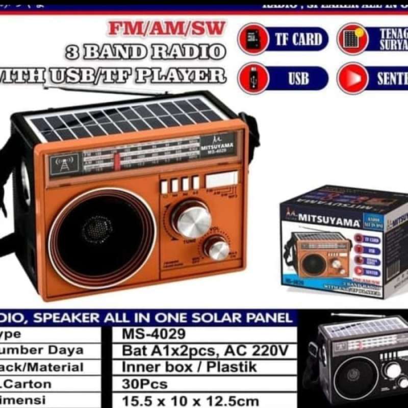Promo Speaker Radio Classic Jadul AM FM USB MP3 Player - Solar Cell ...