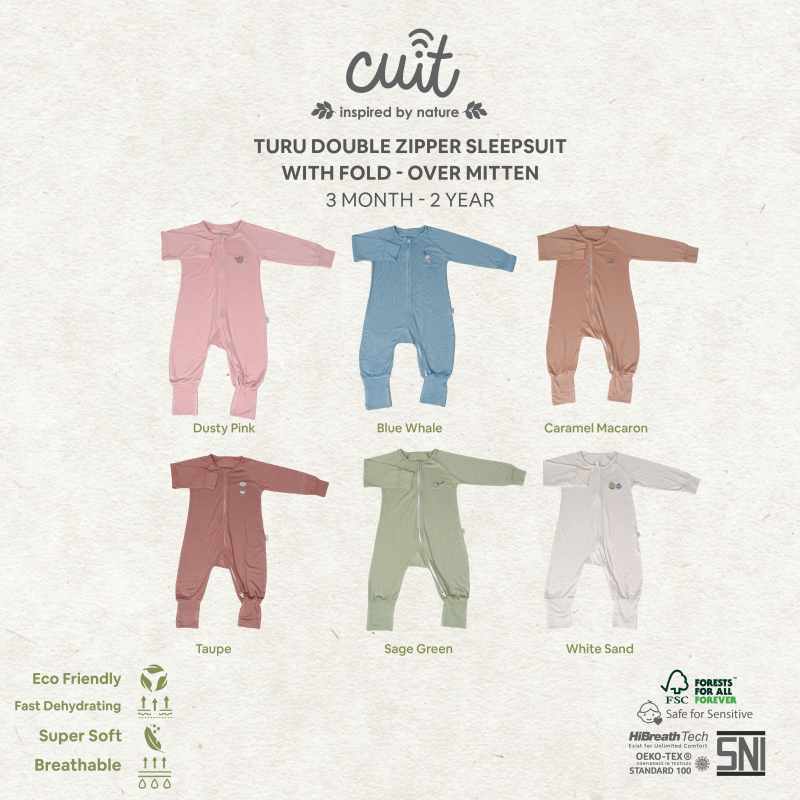 Promo Cuit Baby 3 Bulan - 1 Tahun Turu Double Zipper Sleepsuit W Fold ...