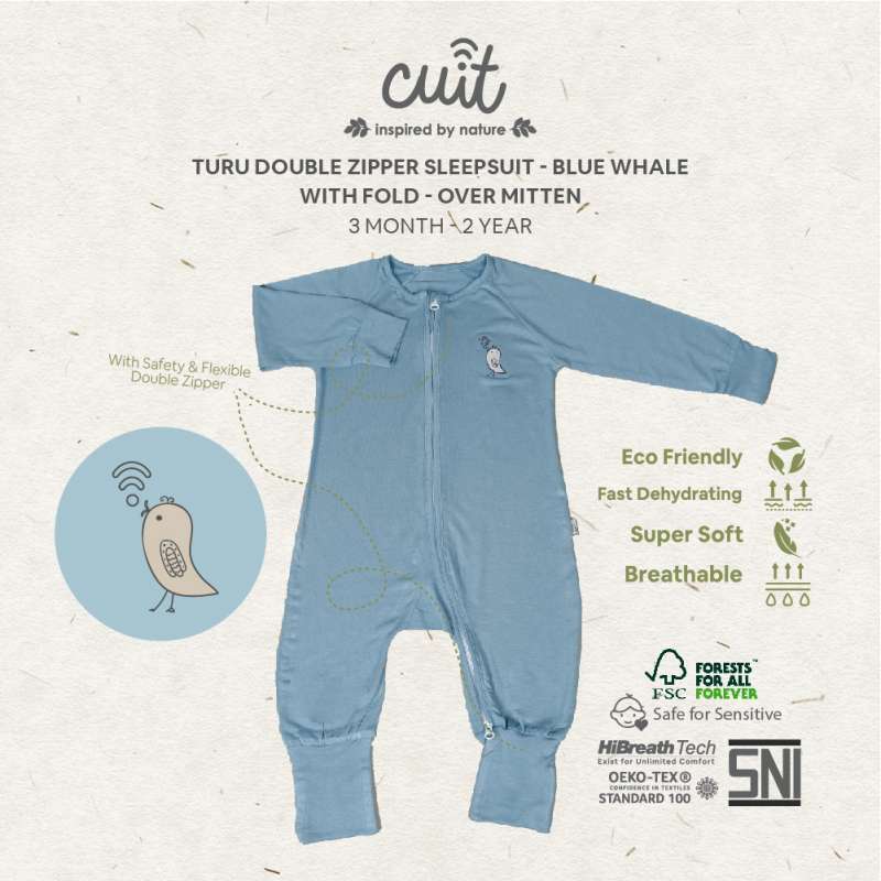 Promo Cuit Baby 3 Bulan - 1 Tahun Turu Double Zipper Sleepsuit W Fold ...
