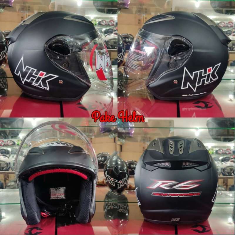 Jual HELM NHK R6 HITAM DOFF HELM NHK HALF FACE R 6 di Seller PAKE HELM ...