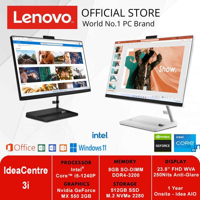 Jual LENOVO AIO ALL IN ONE 3i 24IAP7 CORE i5-1240P 8GB 512GB MX550 W11 ...
