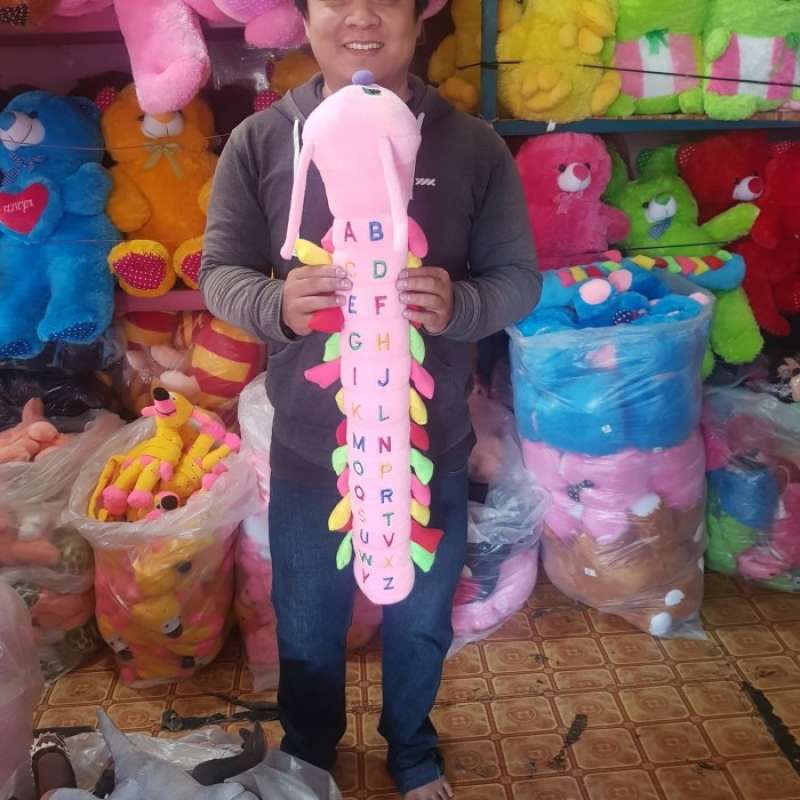Promo Ft Asli Boneka Ular Ulat Snake Ulil Lintah Pink Muda Giant Jumbo ...