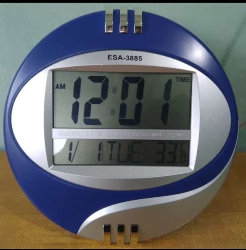 Promo Jam digital bisa di dinding atau di meja ESA 3885 Diskon 29% di ...