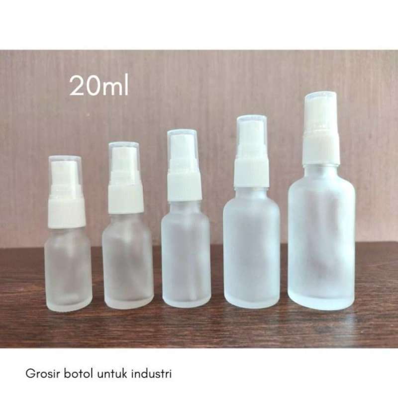 Jual Botol Serum Spray 20ml Kaca Doff/Buram Tutup Hitam Hand Sanitizer ...