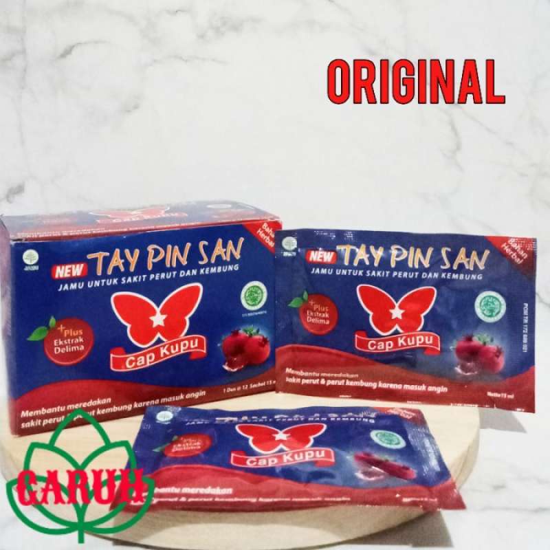 Promo 1BOX TAY PIN SAN CAIR 12SACHET JAMU SAKIT PERUT CAP KUPU-KUPU ...