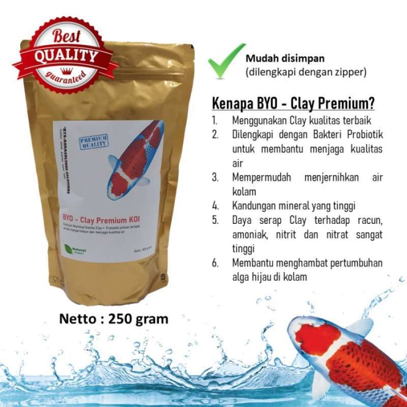 Jual Clay Premium - Penjernih Kolam Koi Bakteri Probiotik Starter Clay ...