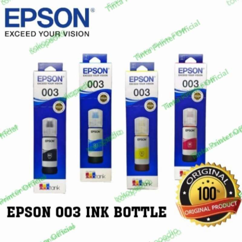 Jual 1 Set Tinta Epson 003 Original,L1110,L3110,L3150,L5190 di Seller Bankai Store - Kota ...