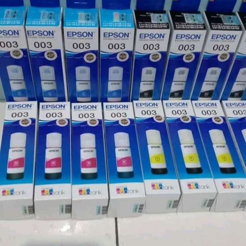 Promo Tinta Epson 003 Original Black & Warna Cyan, Magenta, Yellow Dan Black Diskon 23% di ...